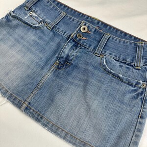 Vintage Y2K Denim Micro Mini Skirt 30 Waist - Etsy