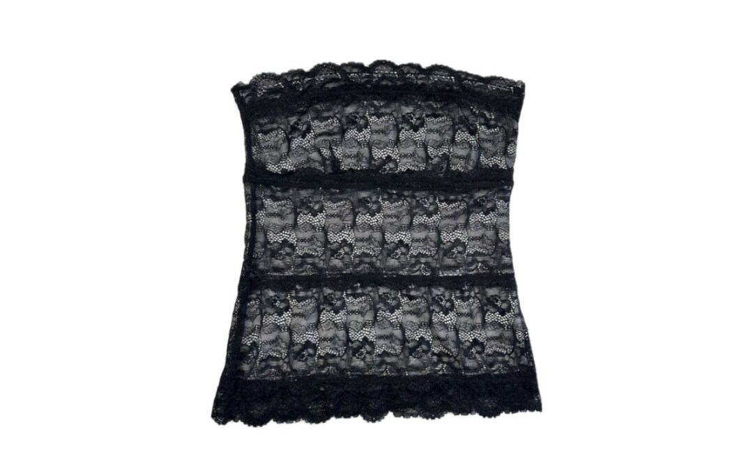 Vintage 2000's Black Lace Tube Top - Medium - Etsy