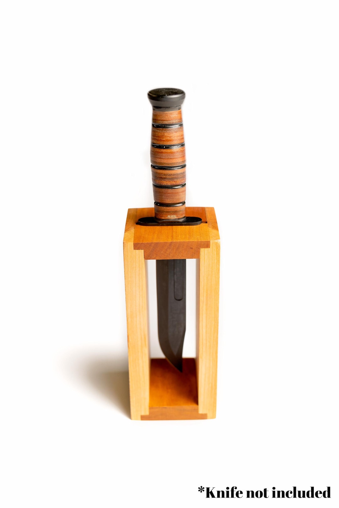 Engraved Ka-bar Knife Display: Cherry Wood Military Knife Stand - Etsy