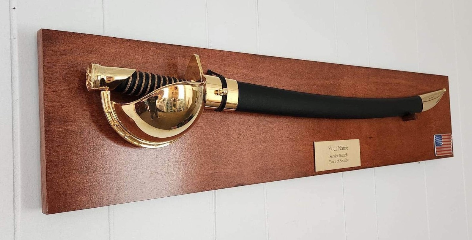 Navy Chief Cutlass Display / Handmade Wooden Military Sword Display ...