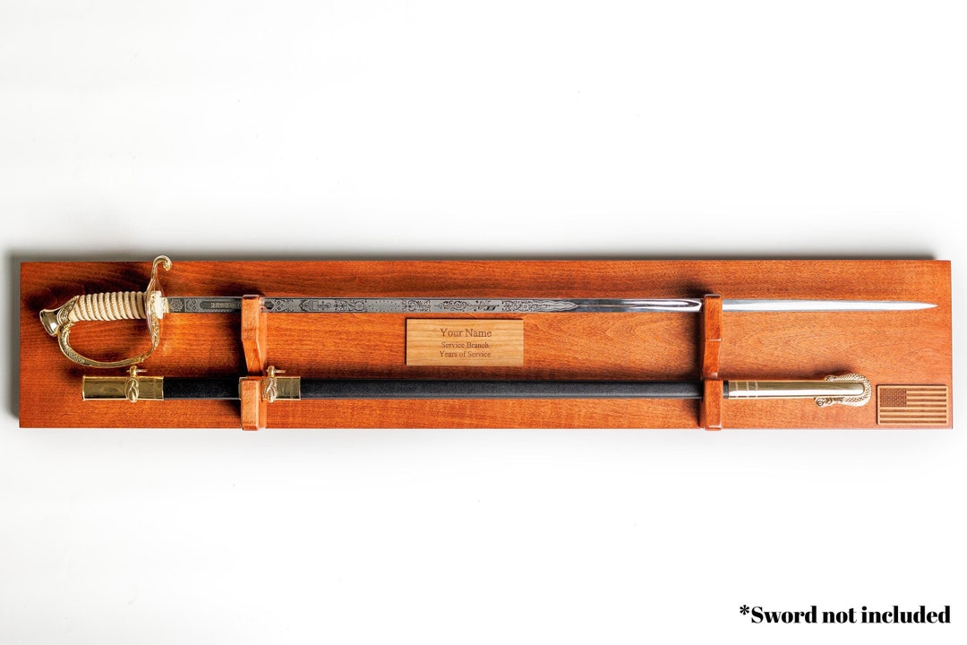 Coast Guard Sword Display in Maple Wood, USCGA Graduation Gift ...
