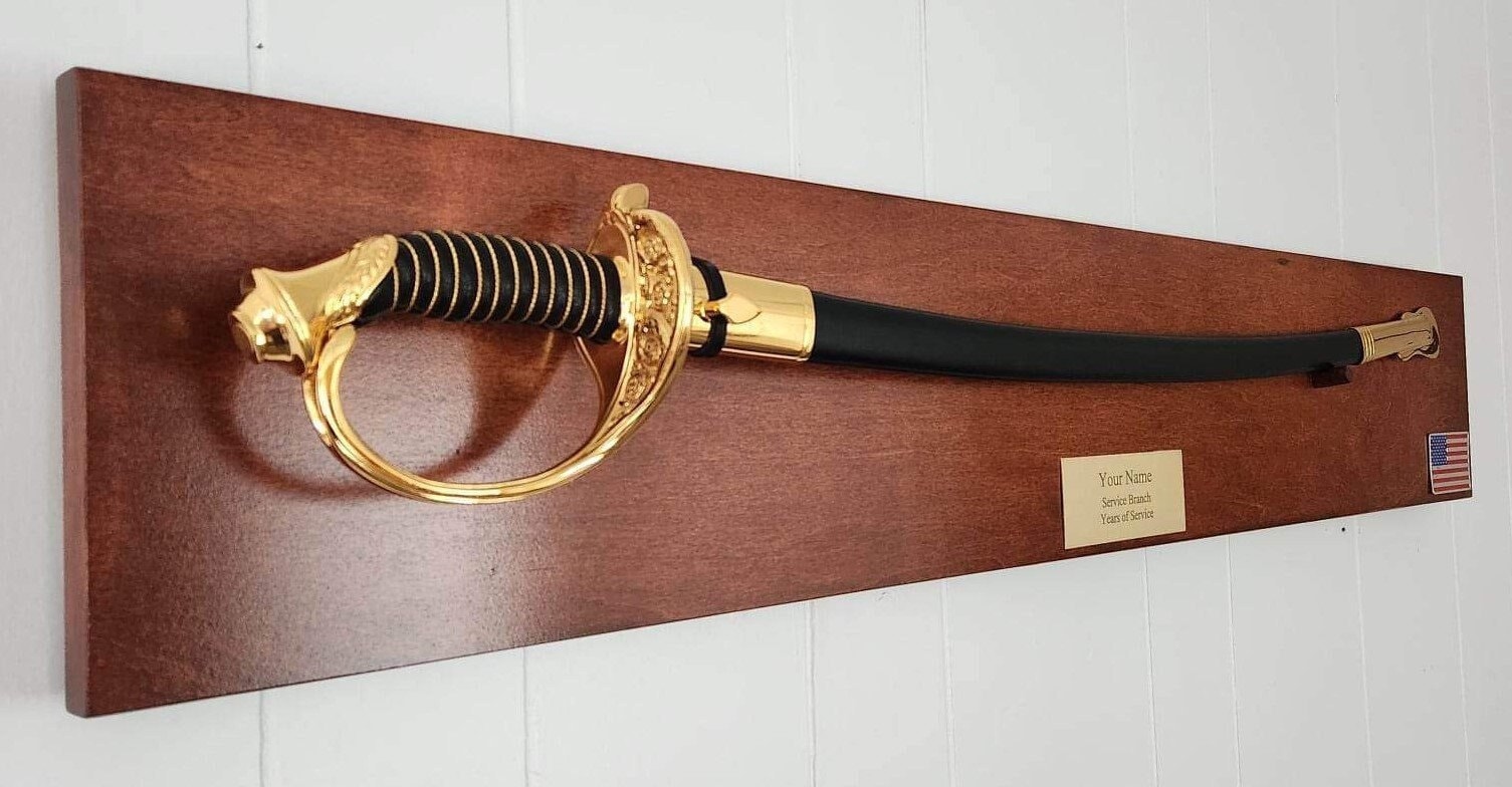 Marine NCO Sword Display / Handmade Wooden Military Sword Display ...
