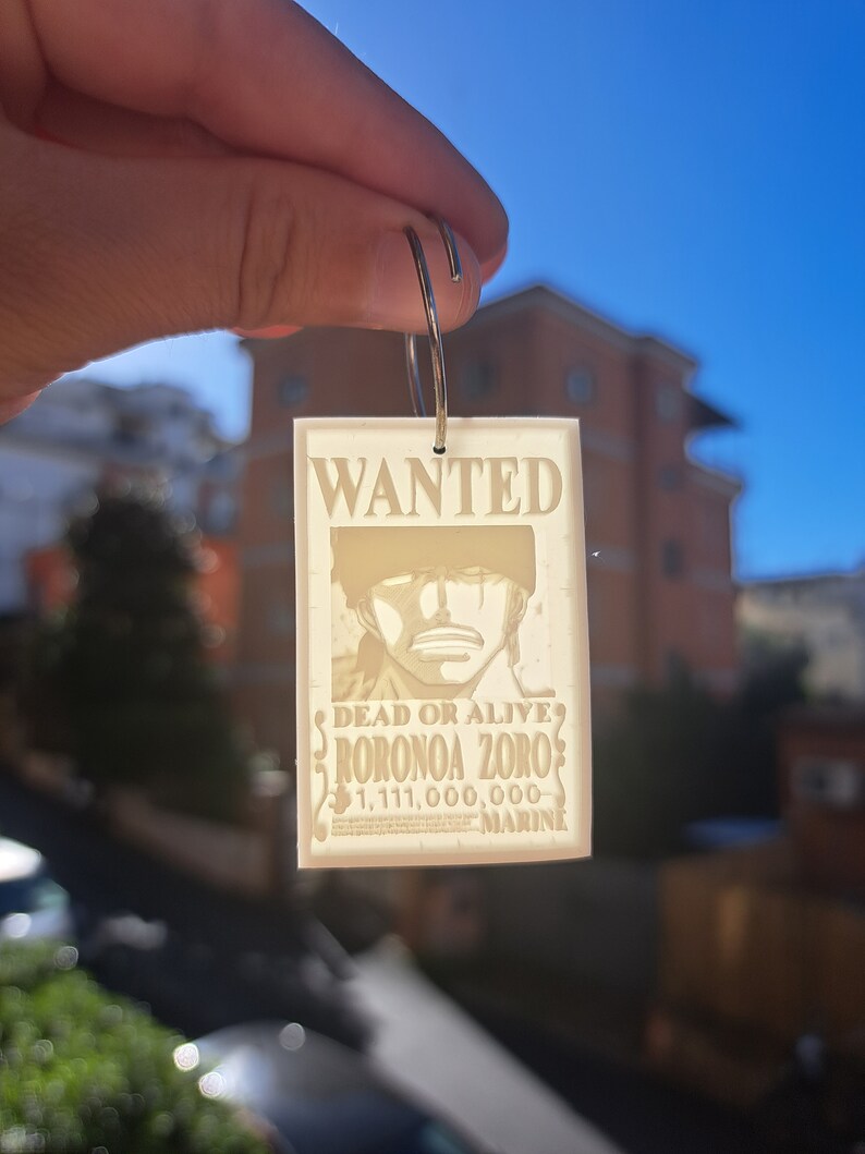 One Piece Wanted Poster Keychain lithophane - Etsy