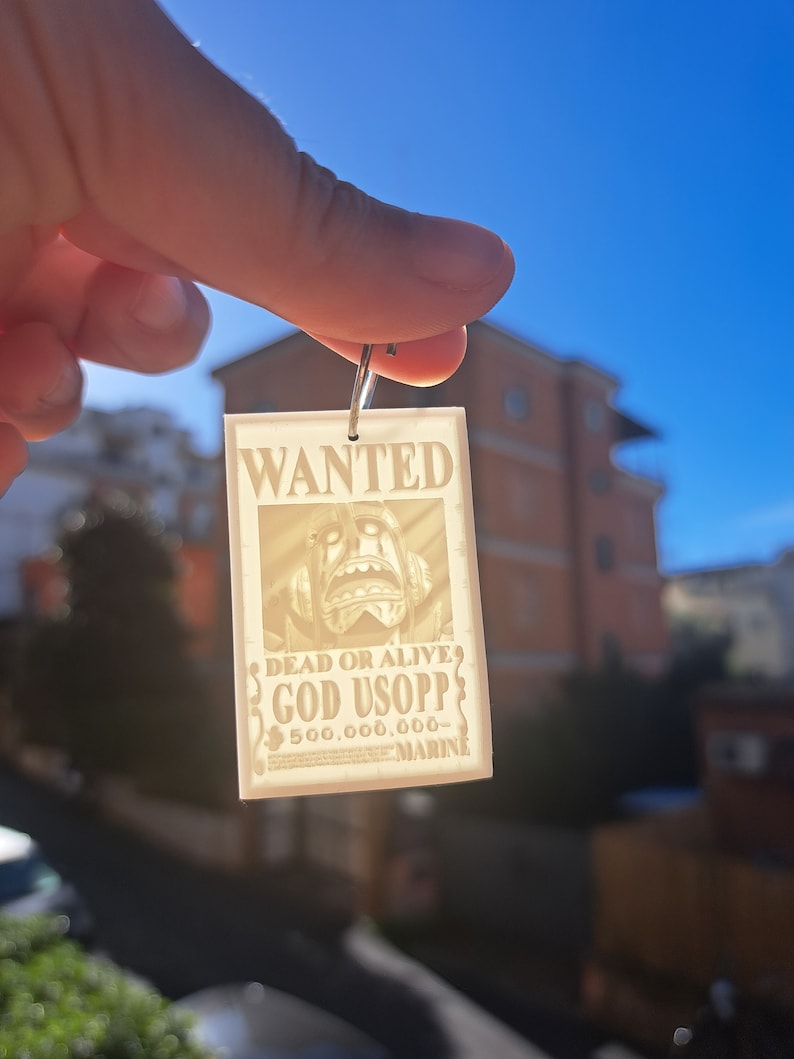 One Piece Wanted Poster Keychain lithophane - Etsy