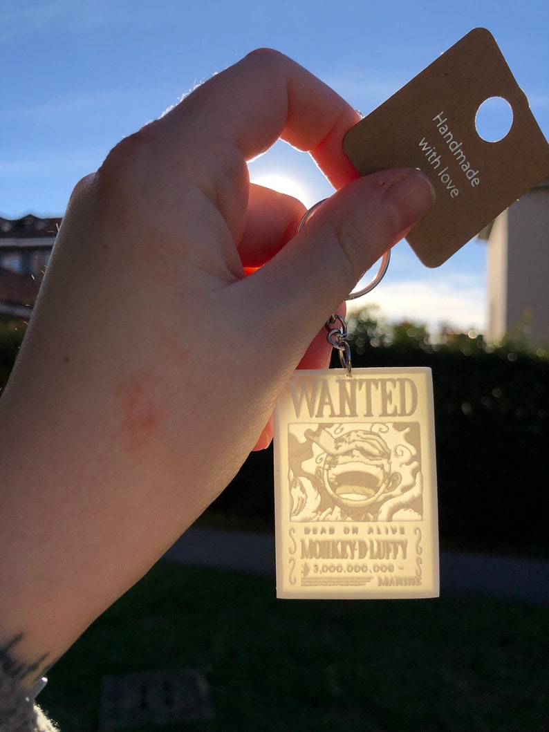 One Piece Wanted Poster Keychain lithophane - Etsy