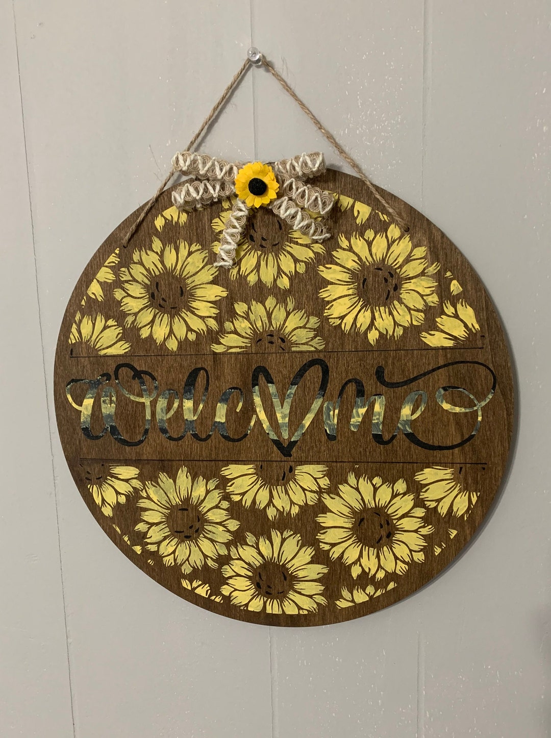 Sunflower Hand Painted Welcome Sign - Etsy