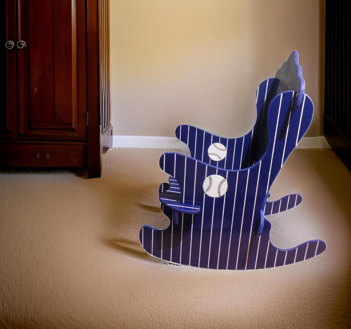 NY Yankees Theme Puzzle Rocking Chair - Etsy