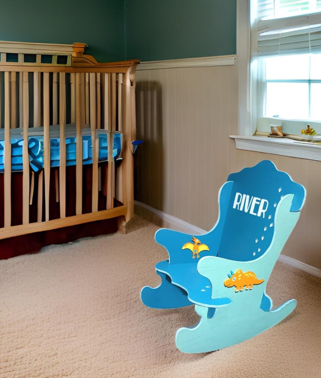 Kids Dinosaur Puzzle Rocking Chair - Etsy