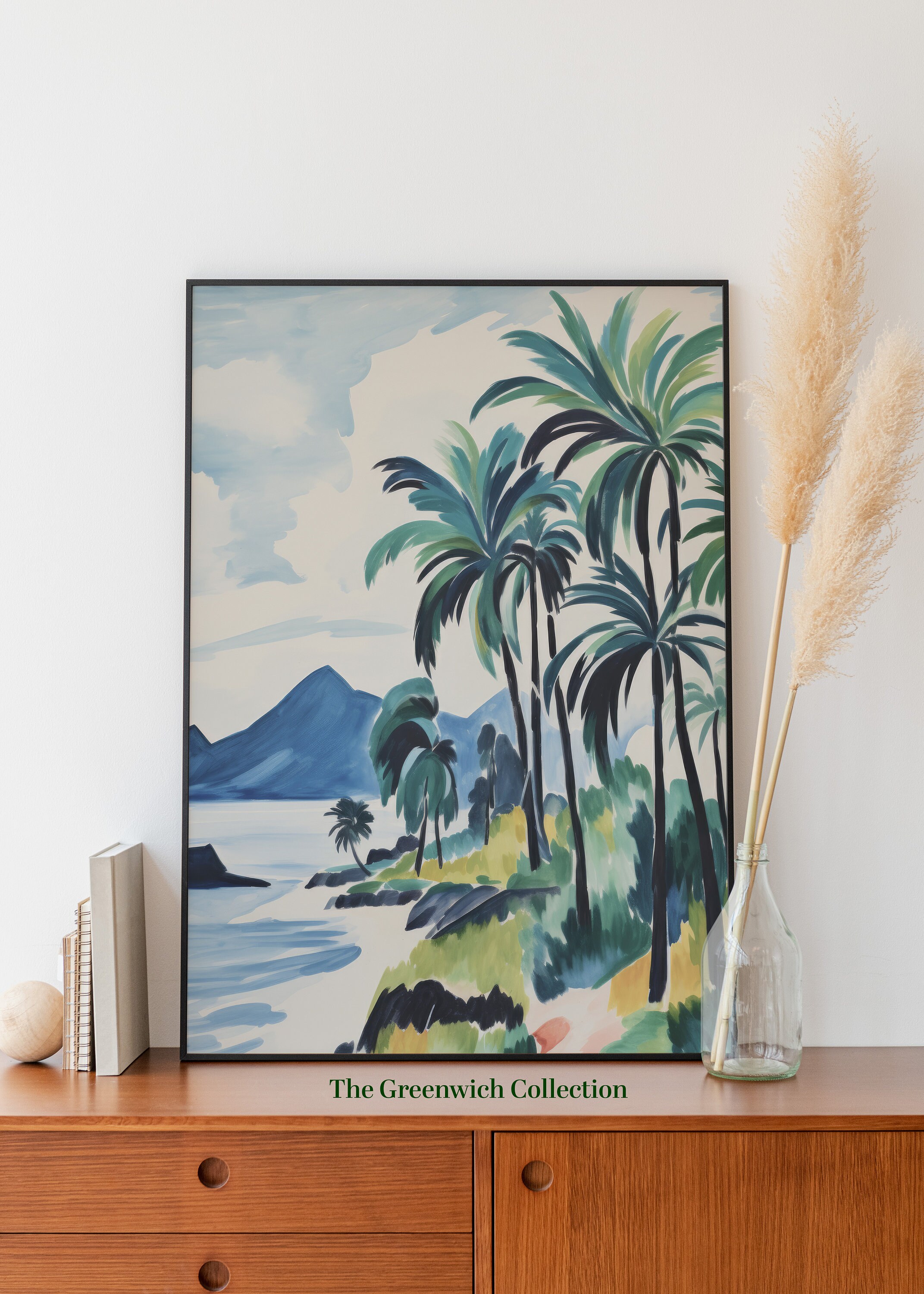 Tropical Printable Vintage Palm Trees Watercolor Painting - Etsy Australia