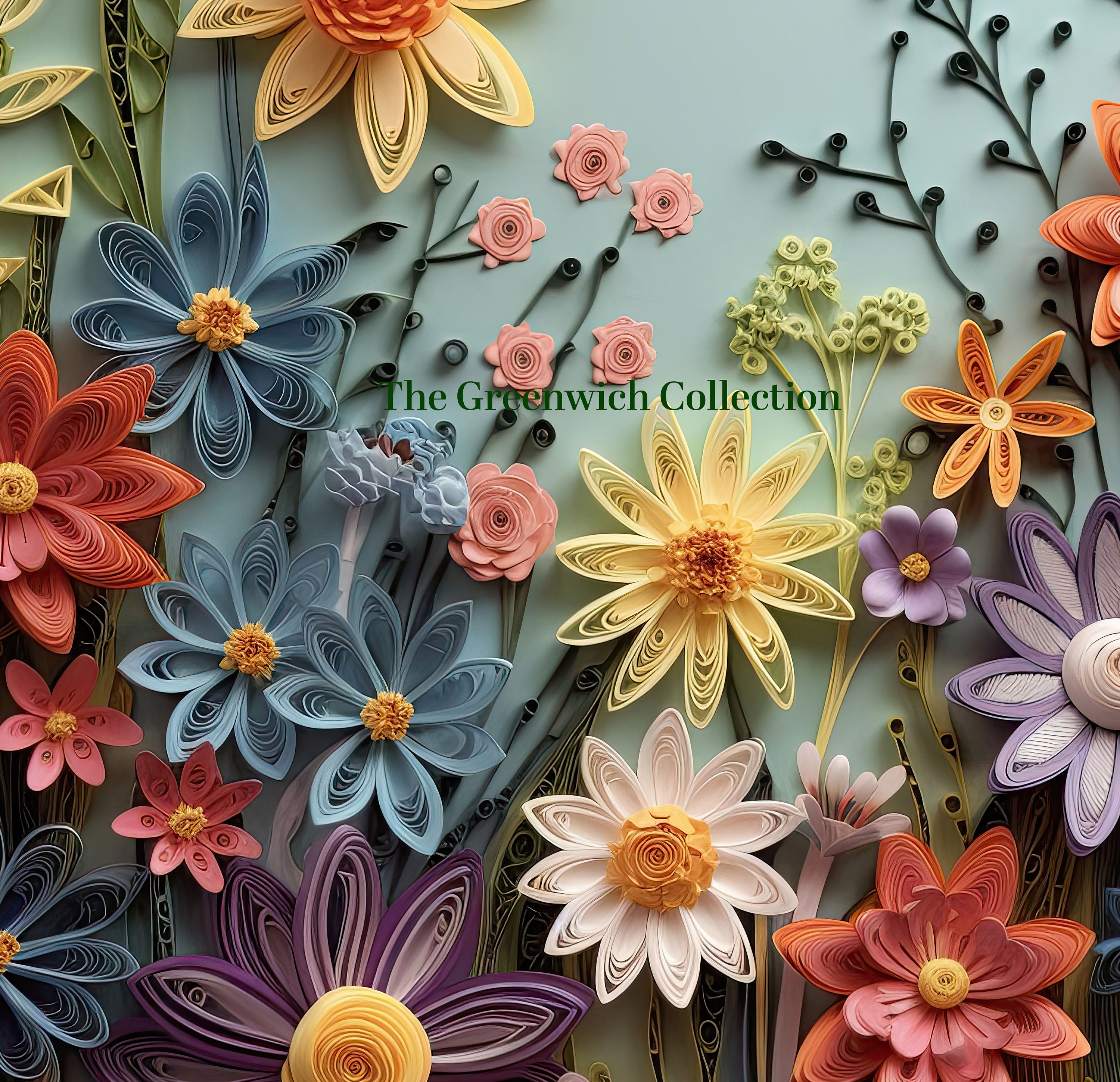 Printable Paper Flower Poster, Colorful Spring Decor, Digital Download ...