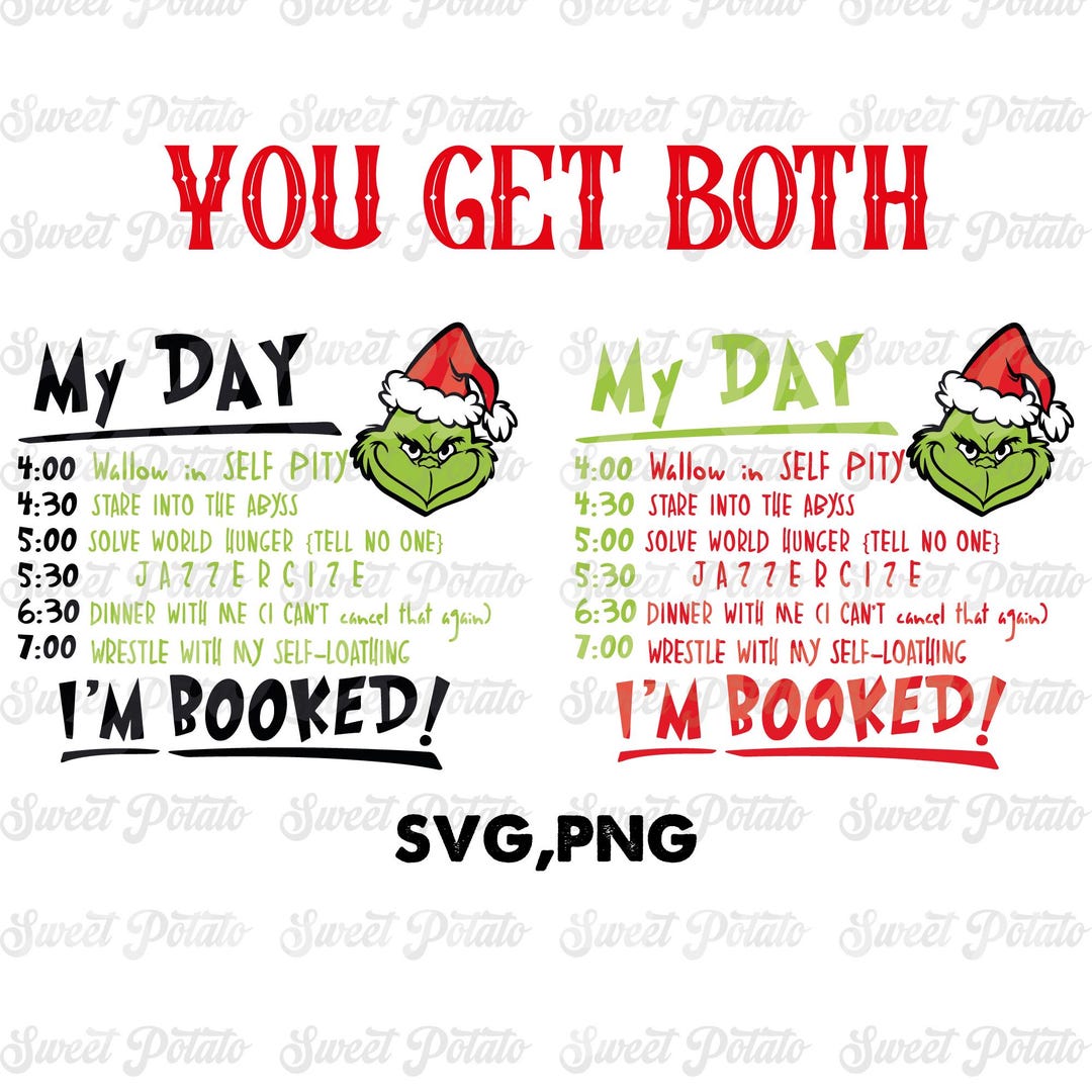My Day Grnich SVG, My Day I'm Booked Svg , Grnich, Christmas To-do List ...