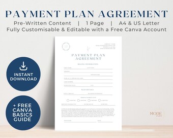 Payment Plan Agreement, Payment Plan Contract - Etsy