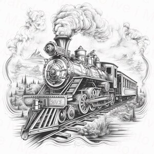 Vintage Locomotive Laser Engraving PNG | Digital Design | Xtool ...