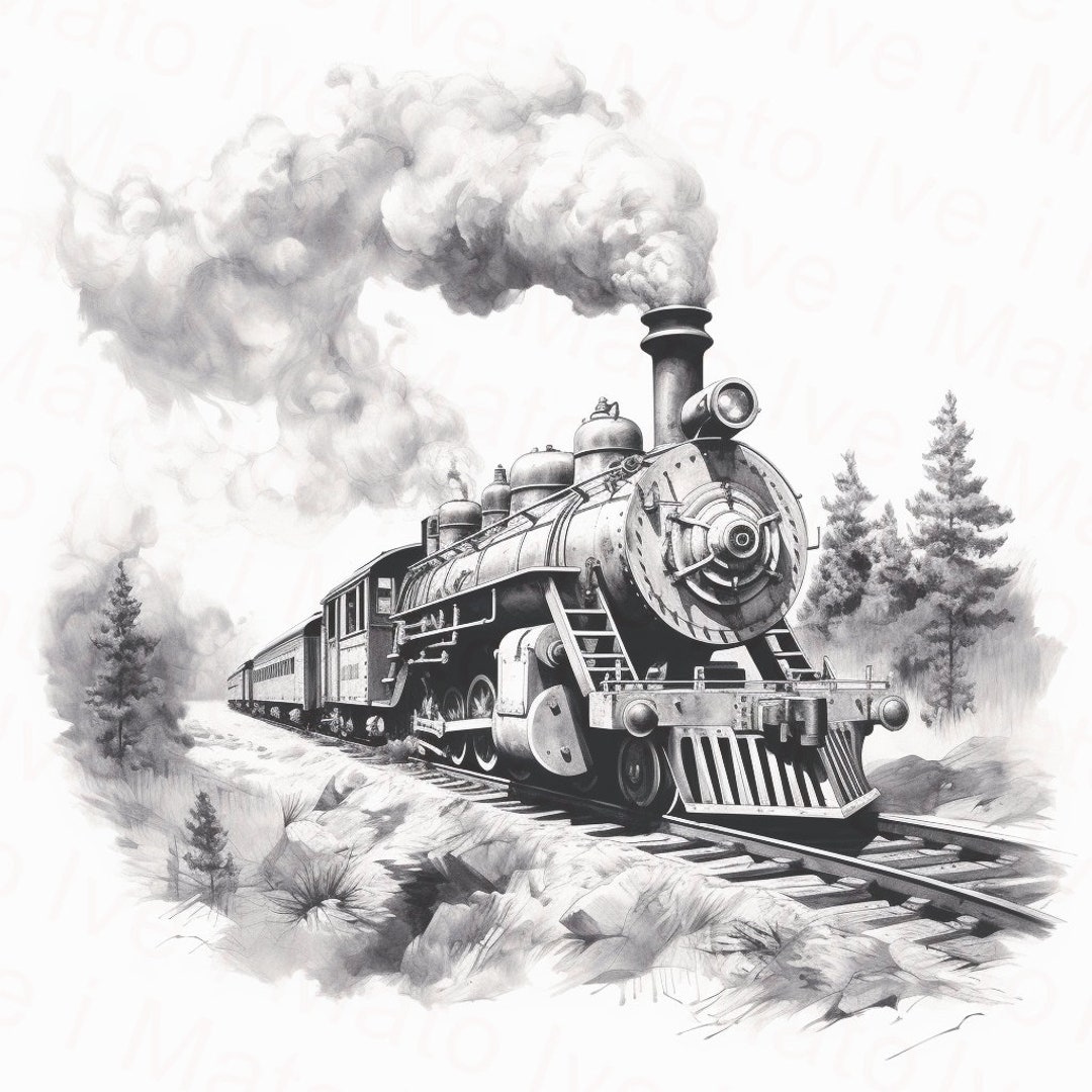 Steam Locomotive Laser Engraving PNG | Digital Design | Xtool ...