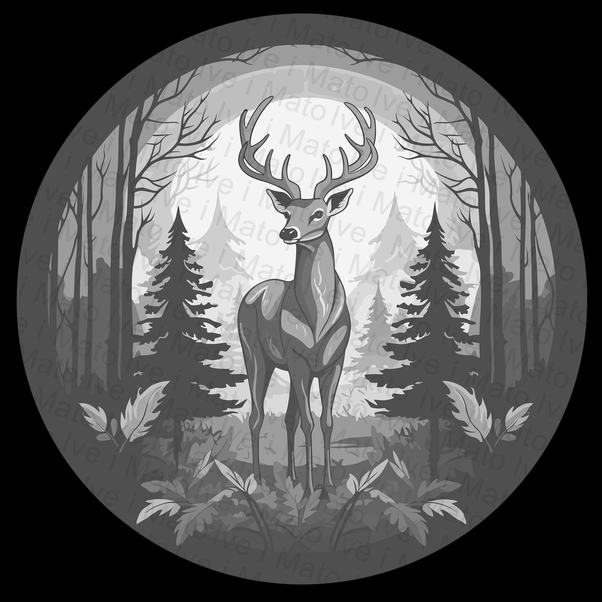 Laser Engraving PNG Deer Digital Design Xtool Glowforge Lightburn ...