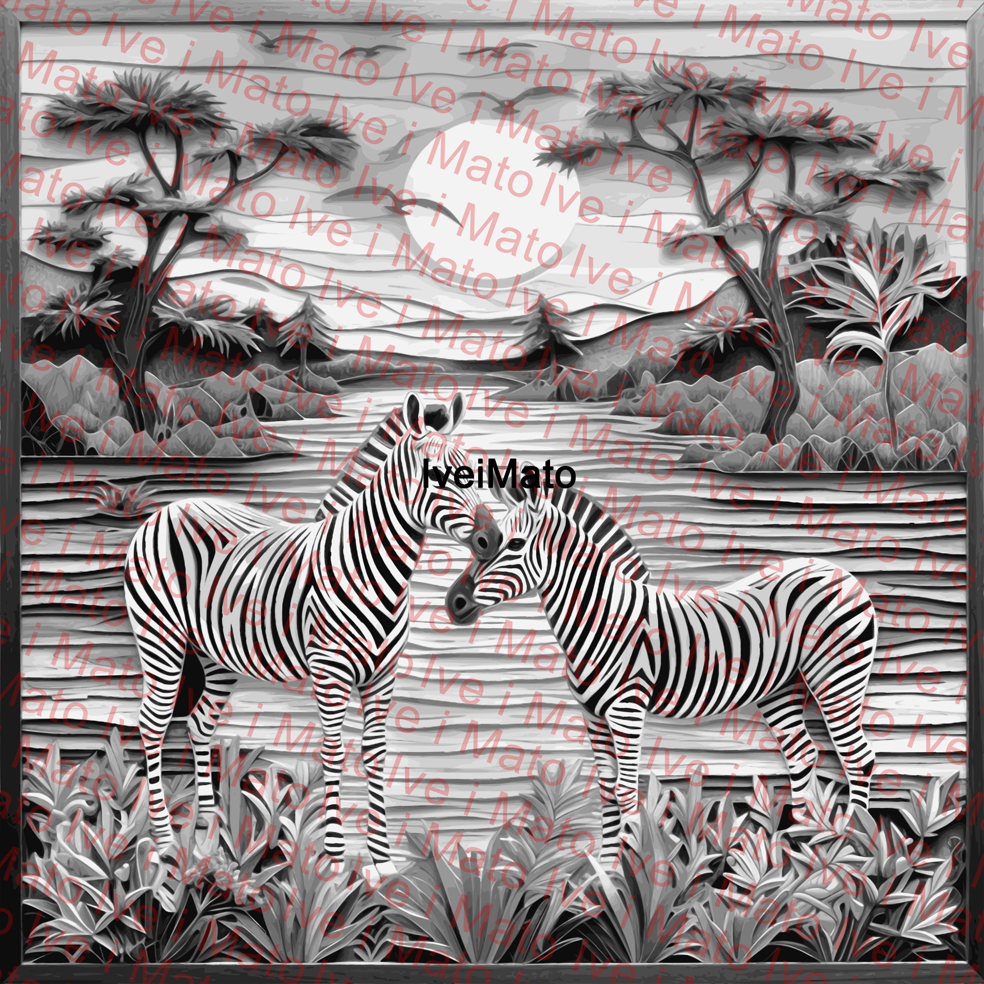 Zebra Laser Burn PNG Digital Design Laser Engraving PNG Engrave Xtool ...