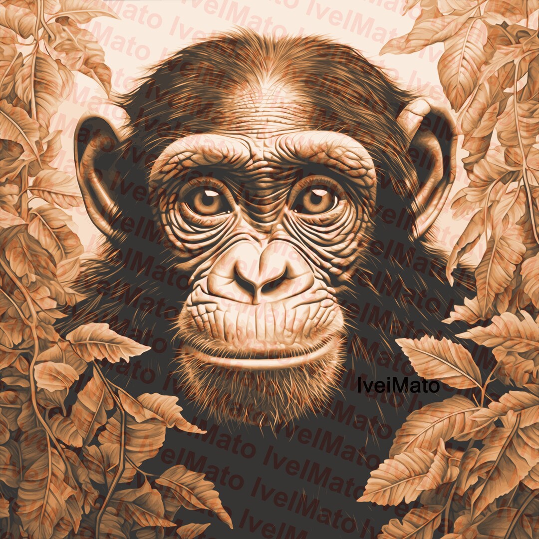 Bonobo Laser Burn PNG | Digital Vector Design | Xtool | Glowforge ...
