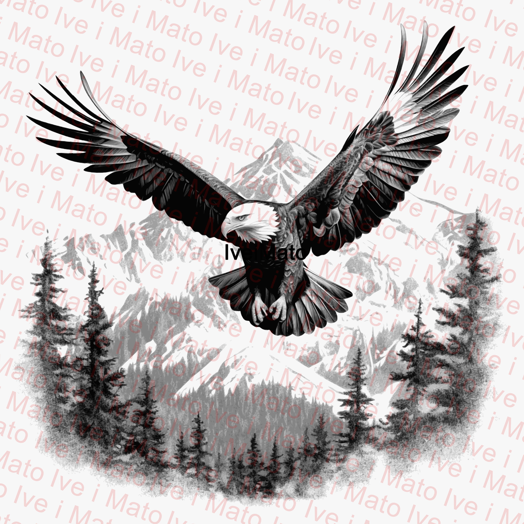 American Bald Eagle Laser Engraving PNG Digital Design Xtool Glowforge ...
