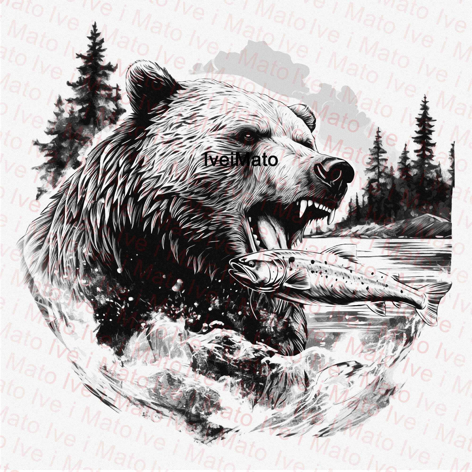 Grizzly Bear Laser Engraving PNG Digital Design Engrave - Etsy Canada