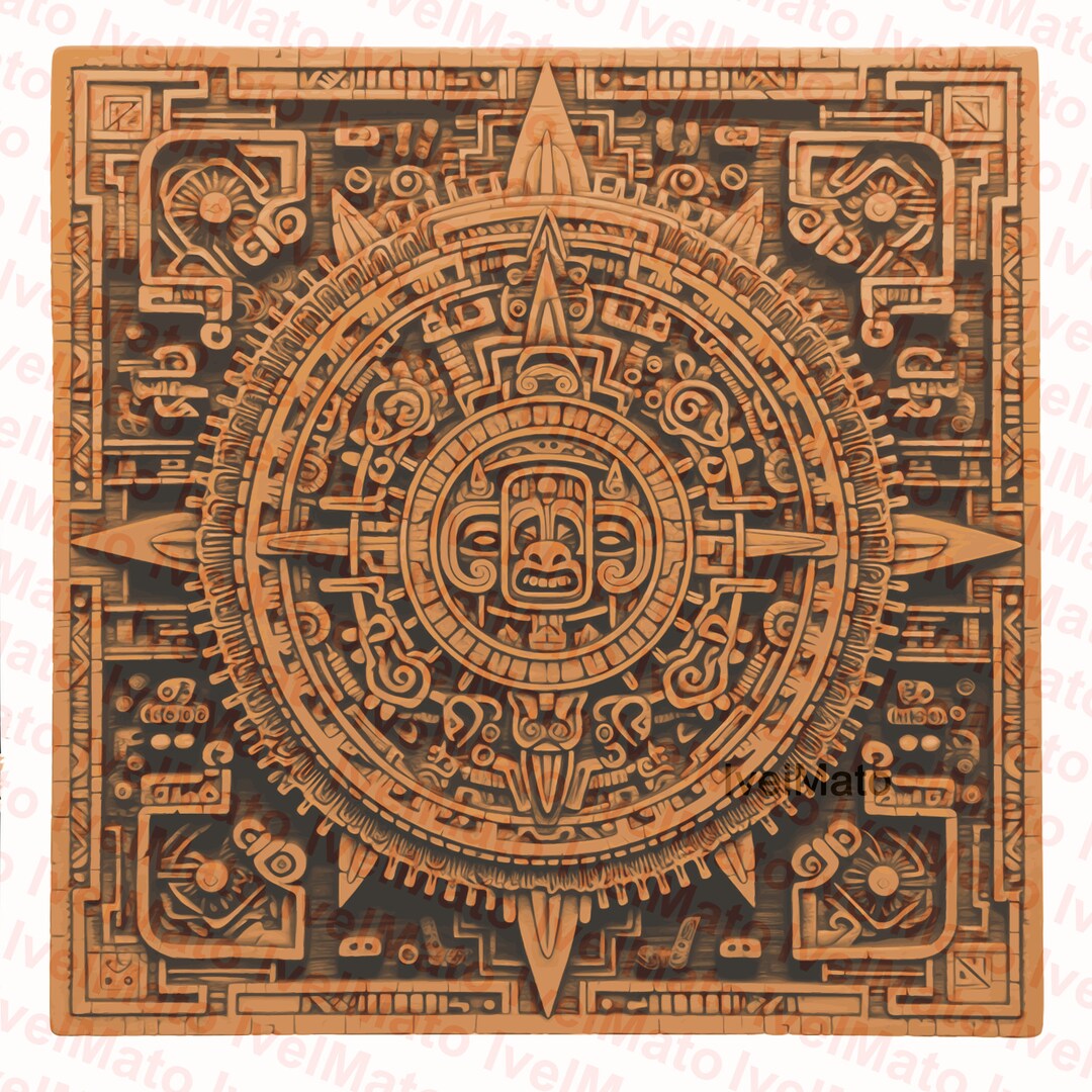 Aztec Art Laser Burn PNG Digital Vector Design Xtool Glowforge ...