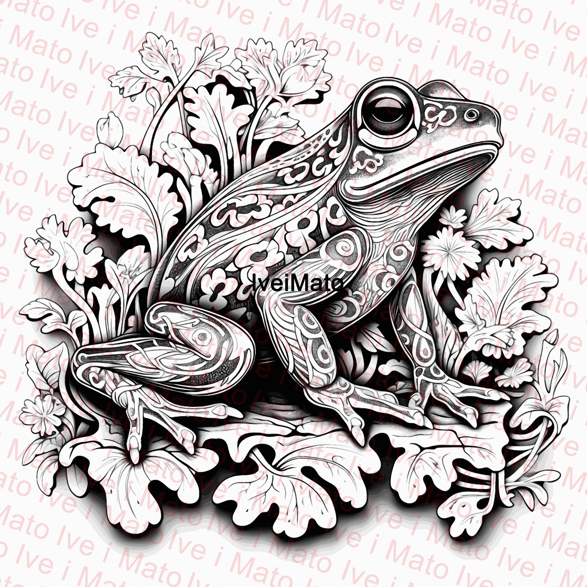 Laser Burn PNG Frog Digital Design Engrave Xtool Glowforge Lightburn ...