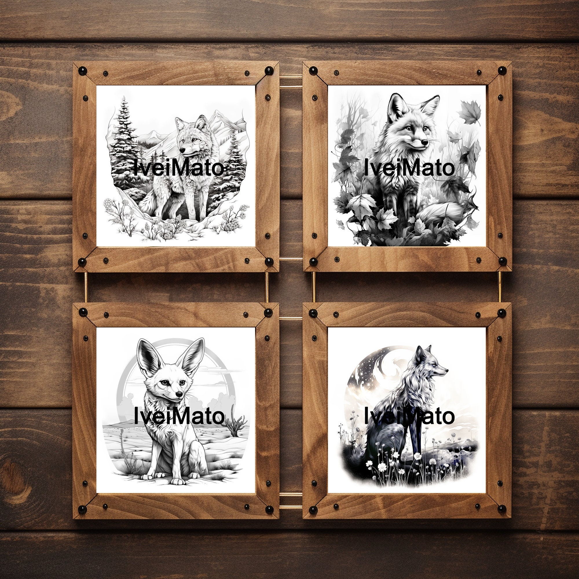 Pack of 12 Fox Laser Burn Images Laser Ready Atomstack Xtool Glowforge ...