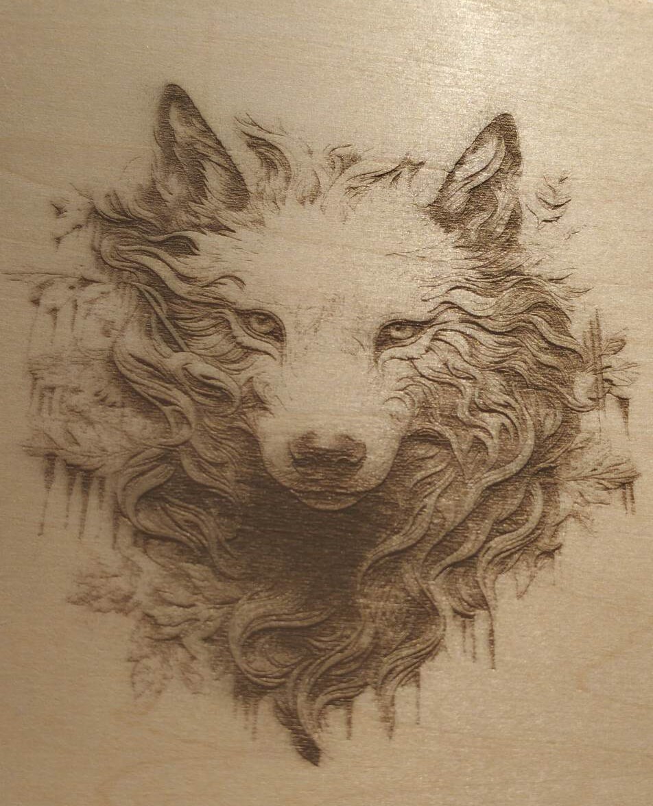 Wolf Laser Engraving PNG Digital Design Xtool Glowforge Lightburn ...