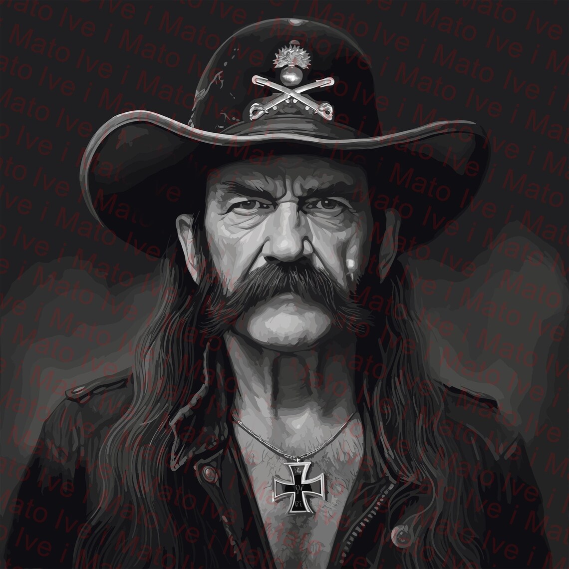 Lemmy Kilmister Laser Burn PNG Digital Vector Design Xtool Glowforge ...
