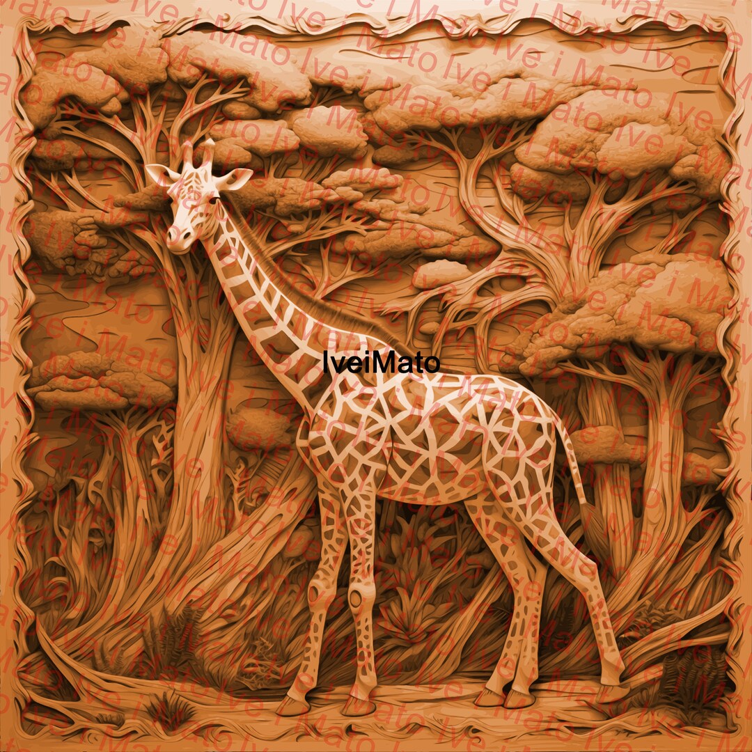 Giraffe Laser Burn PNG | Digital Design | Laser Engraving PNG | Engrave ...