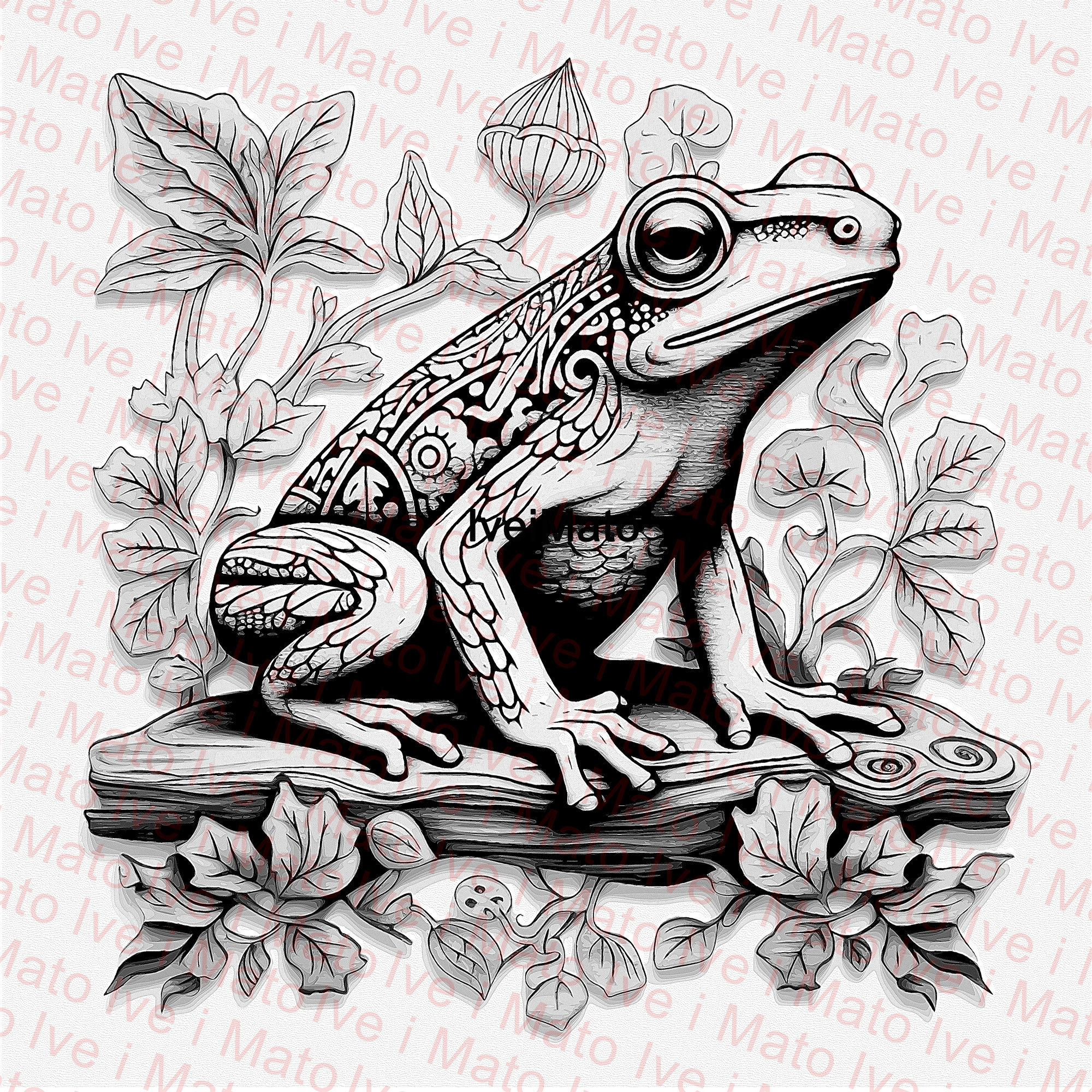 Frog Laser Engraving PNG Digital Design Engrave Xtool Glowforge ...