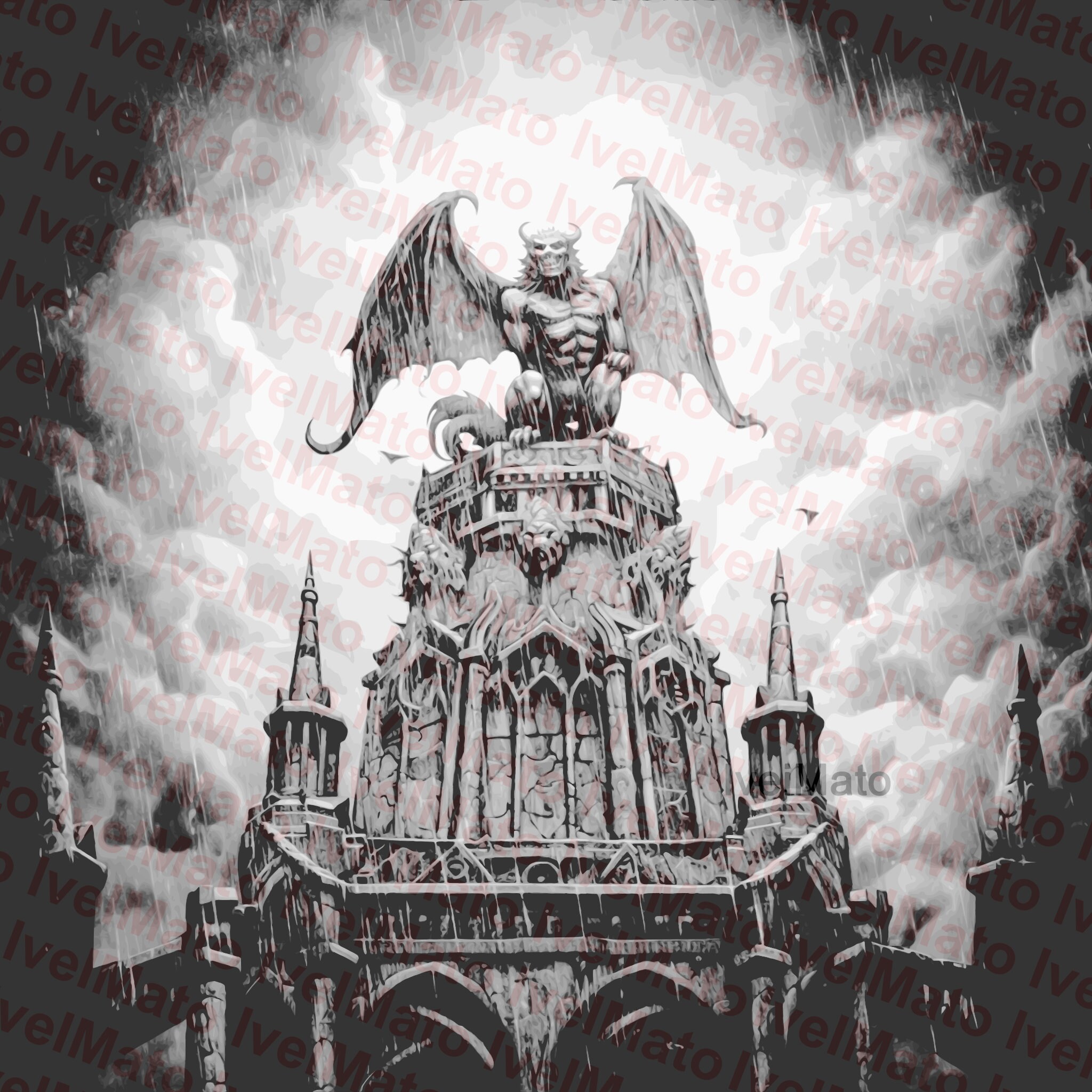 Gargoyle Laser Burn PNG Digital Vector Design Xtool Glowforge Lightburn ...