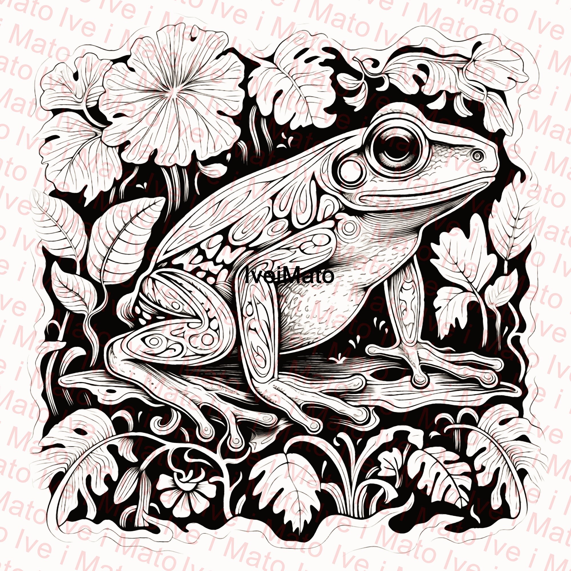Forest Frog Laser Engraving PNG Digital Design Engrave Xtool Glowforge ...