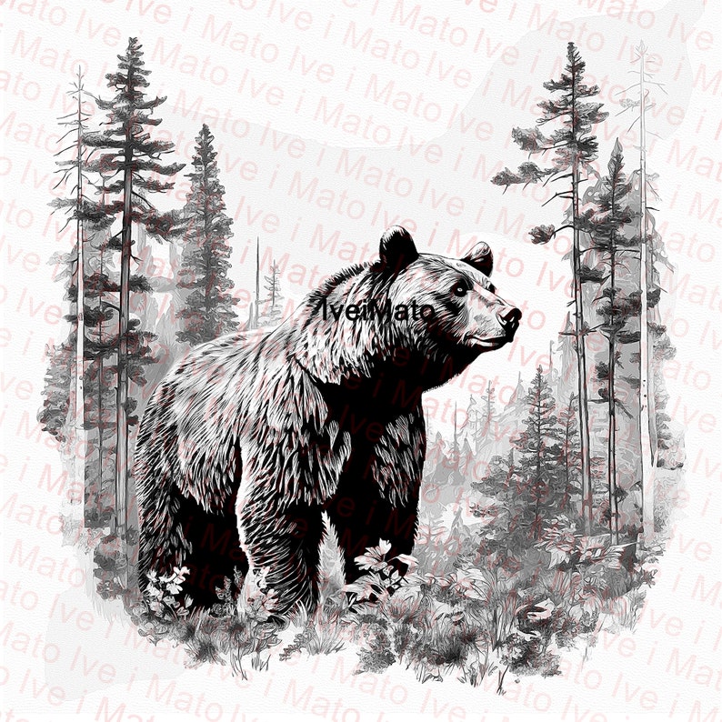 Grizzly Bear Digital Design Laser Engraving PNG Engrave - Etsy Canada