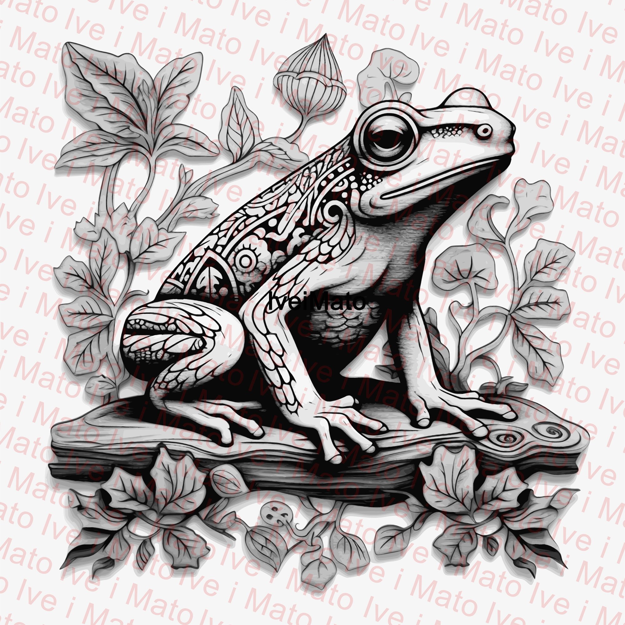 Frog Laser Engraving PNG Digital Design Engrave Xtool Glowforge ...