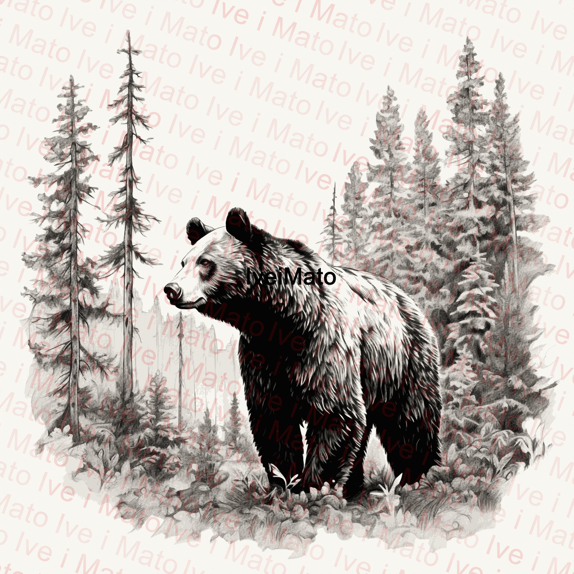 Laser Burn PNG Bear Engraving PNG Digital Design Laser - Etsy Canada