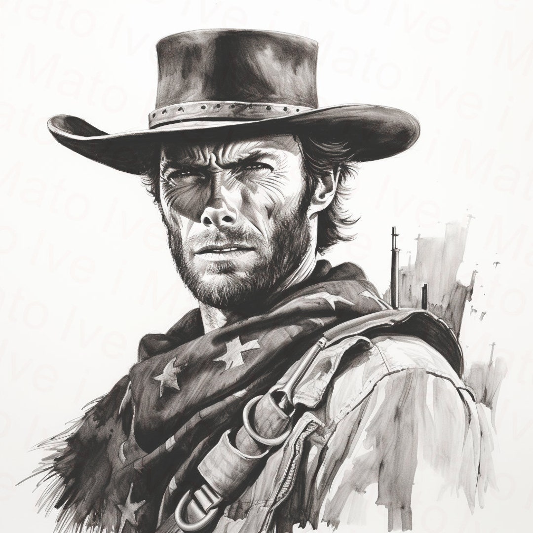 Clint Cowboy Laser Burn PNG | Digital Vector Design | Xtool | Glowforge ...