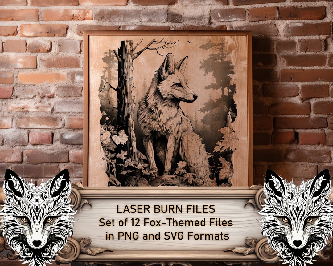 Pack of 12 Fox Laser Burn Images | Laser Ready | Atomstack | Xtool ...