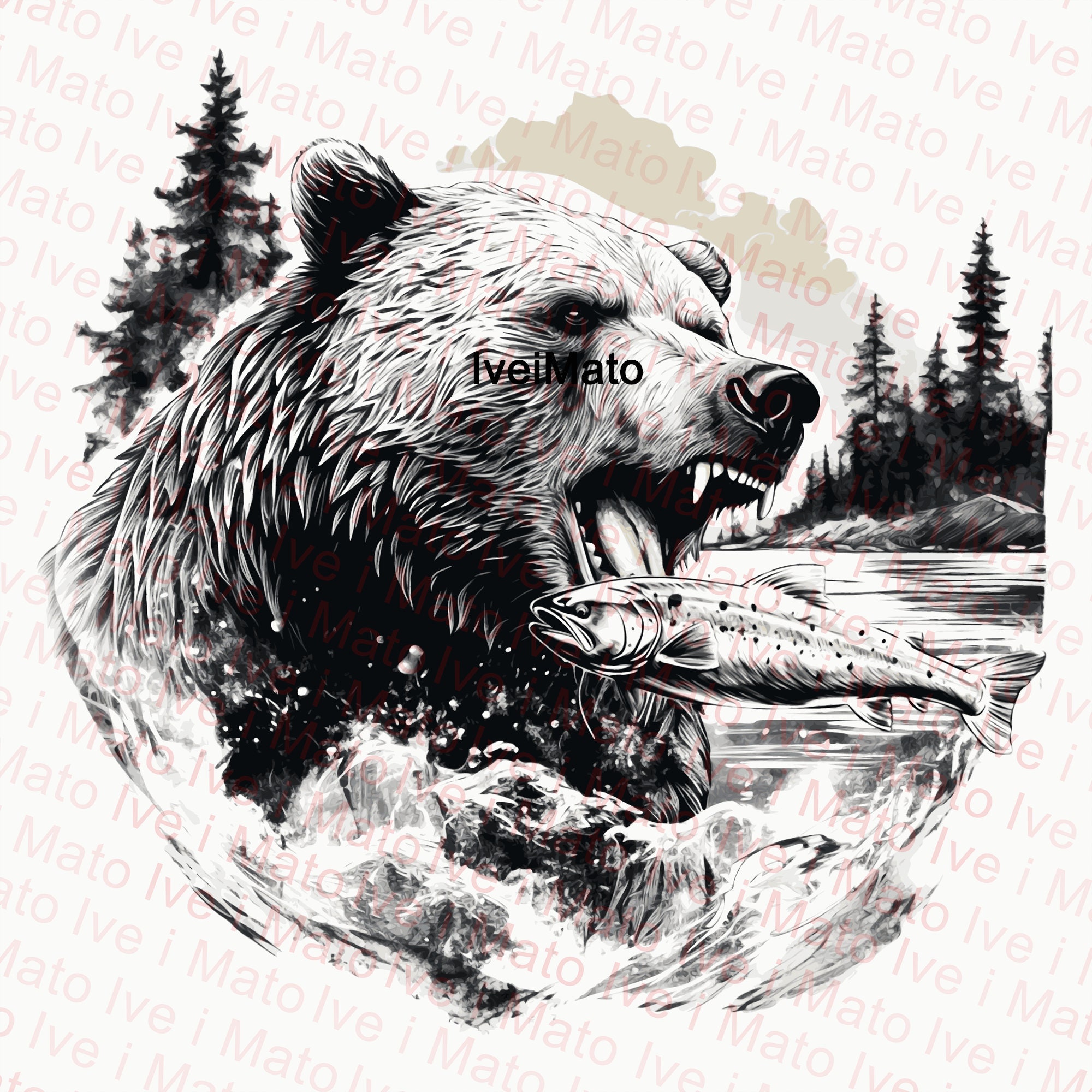 Grizzly Bear Laser Engraving PNG Digital Design Engrave - Etsy Canada