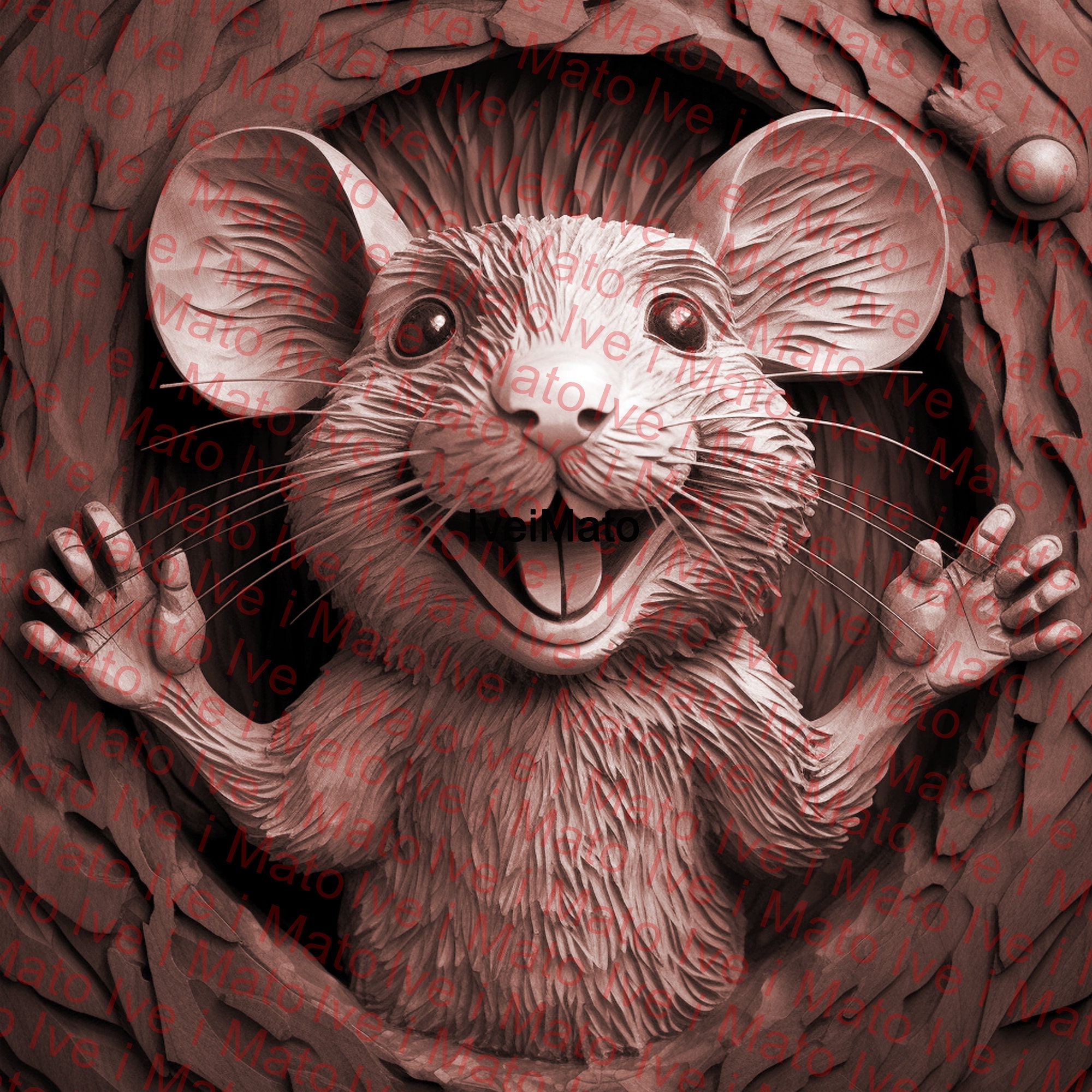 3D Laser Burn PNG Rat Digital Design Laser Engraving PNG Engrave Xtool ...