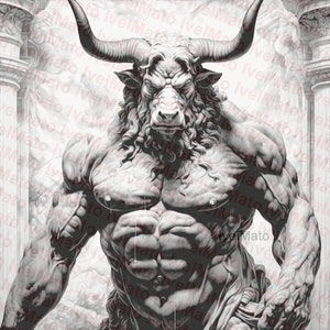 Minotaur Laser Burn PNG | Digital Vector Design | Xtool | Glowforge ...