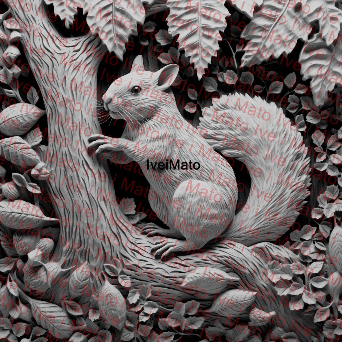 Laser Burn PNG Squirrel Digital Design Engrave Xtool Glowforge ...