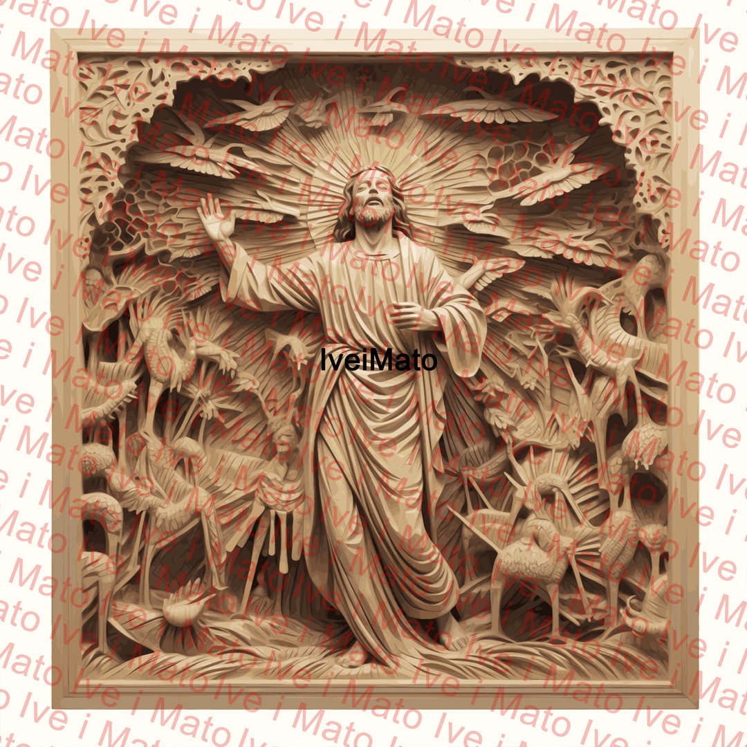 Wood Engraving Jesus | Digital Design | Laser Engraving PNG | Engrave ...