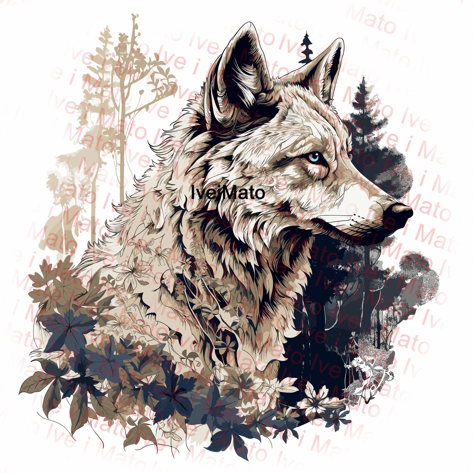 Forest Wolf Laser Engraving PNG Laser Burn PNG Engrave Xtool Glowforge ...