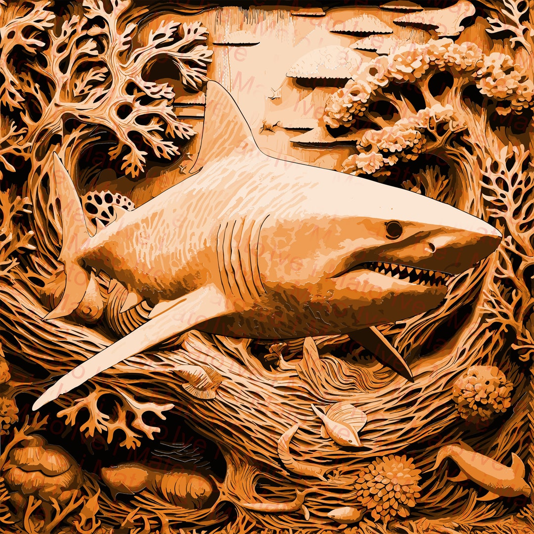 Sea Shark | Laser Engraving PNG | Digital Design | Xtool | Glowforge ...