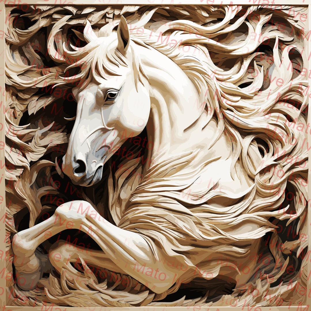 White Horse | Laser Engraving PNG | Digital Design | Xtool | Glowforge ...