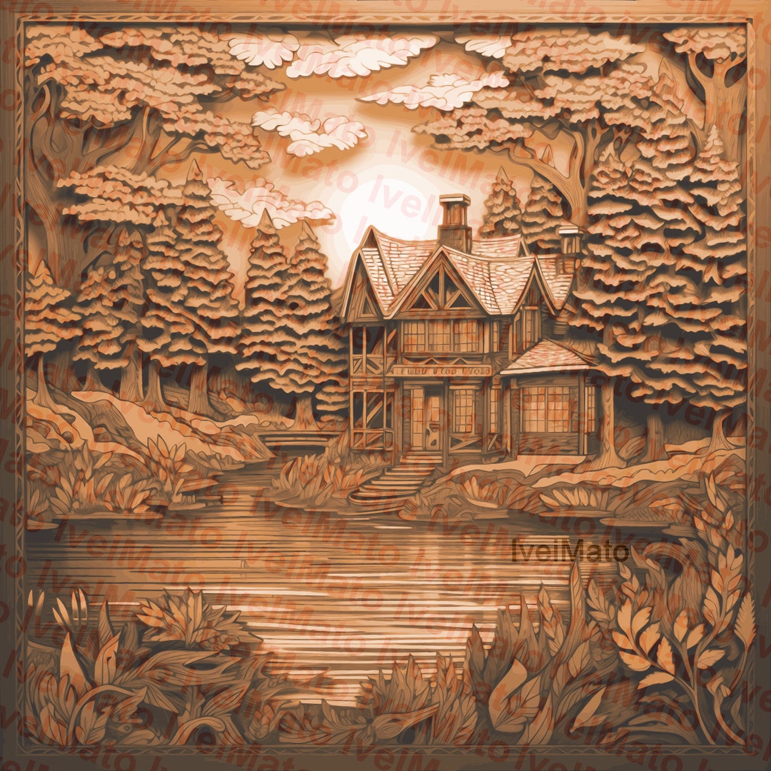 Laser Burn PNG | Wood House Engraving PNG | Digital Design | Laser ...