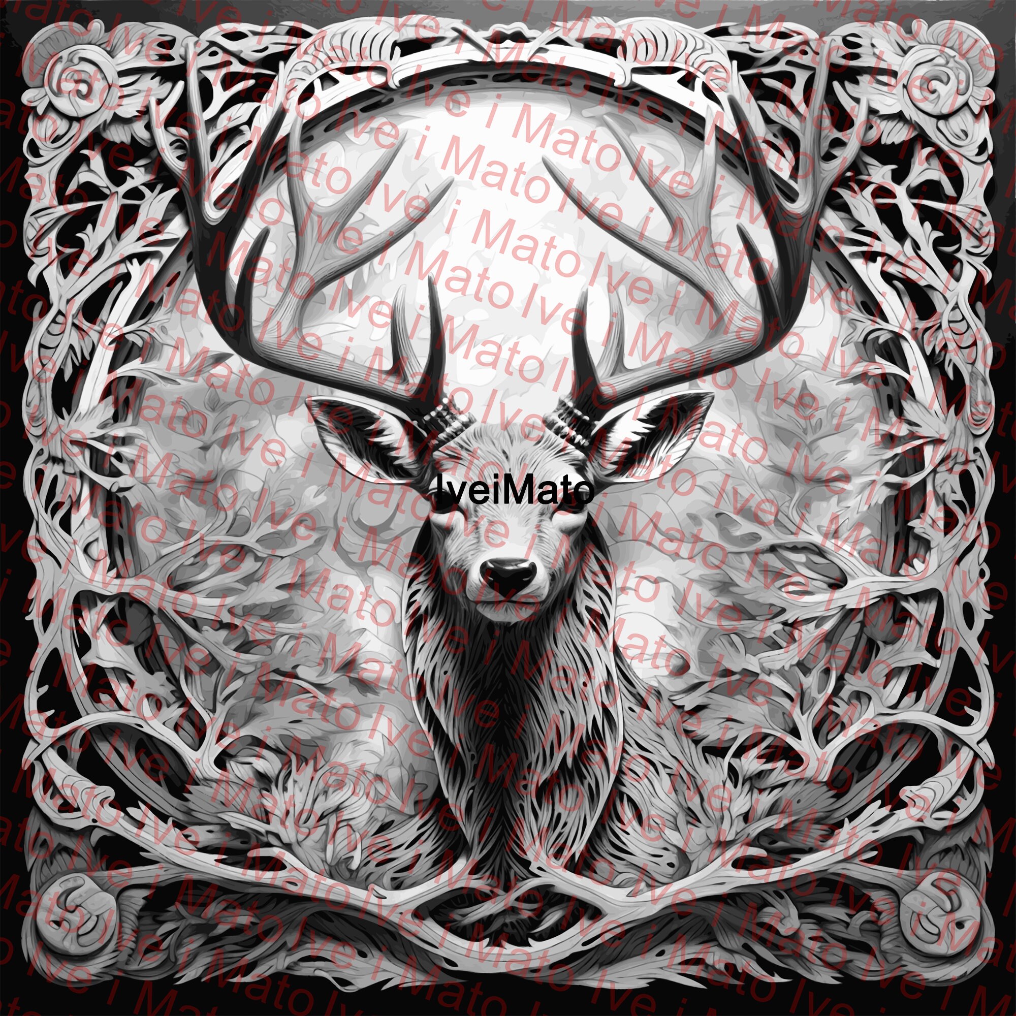 Stag Laser Burn PNG Digital Design Laser Engraving PNG Engrave Xtool ...