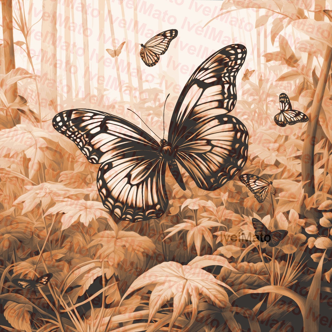 Butterflies Laser Burn PNG | Digital Vector Design | Xtool | Glowforge ...