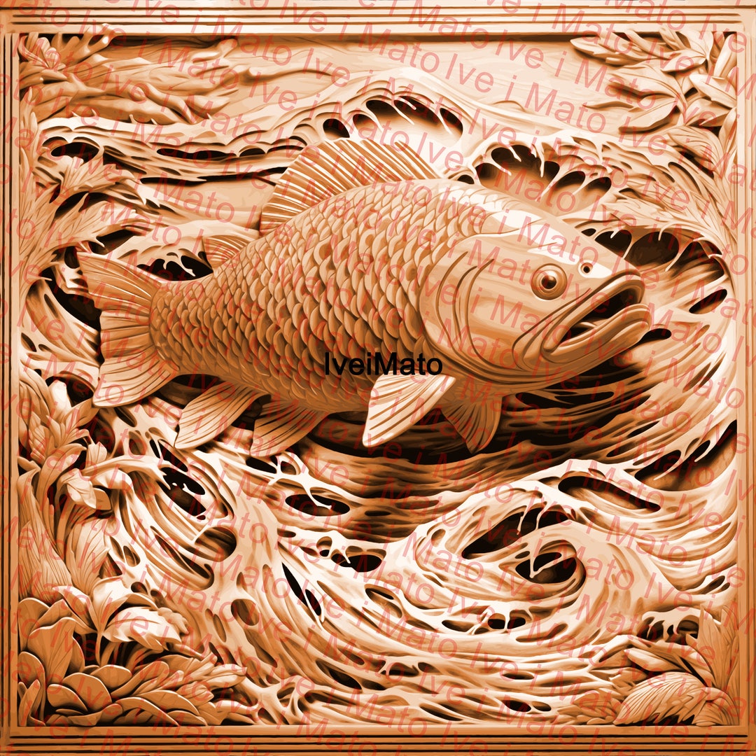 Carp Laser Burn PNG | Digital Files | Laser Engraving PNG | Engrave ...