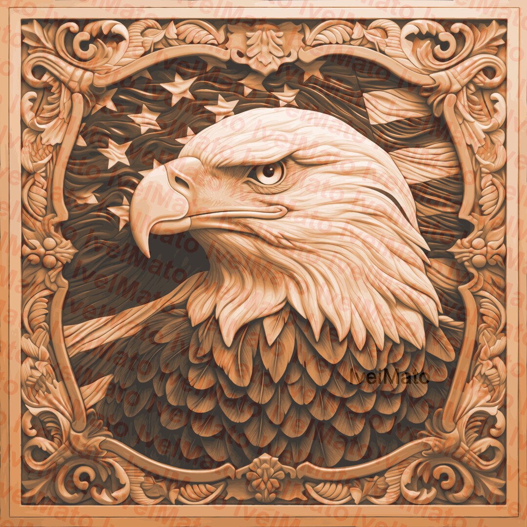 Laser Burn PNG | Bold Eagle 3D PNG | Digital Design | Xtool | Glowforge ...